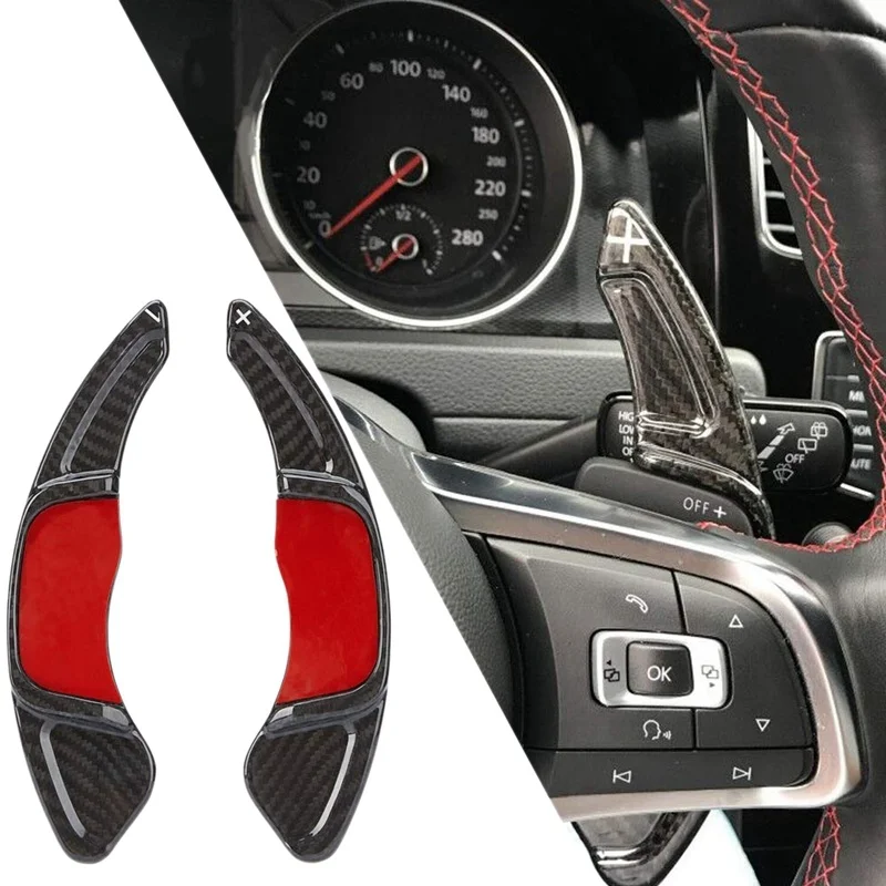 Carbon Fiber Steering Wheel Shift Paddle Shift Extension For-VW Golf 7 ...