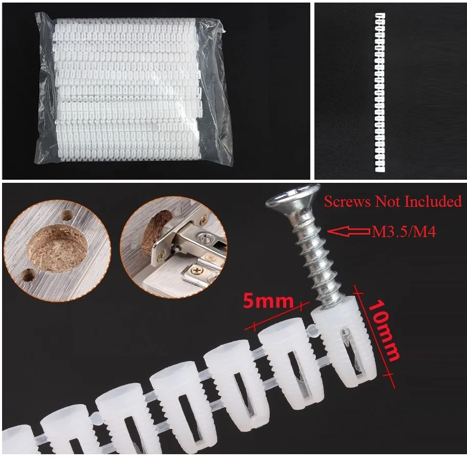 2000Pcs M4 Nylon Expanding Embeded Nut For Furniture Cupboard Closet ...