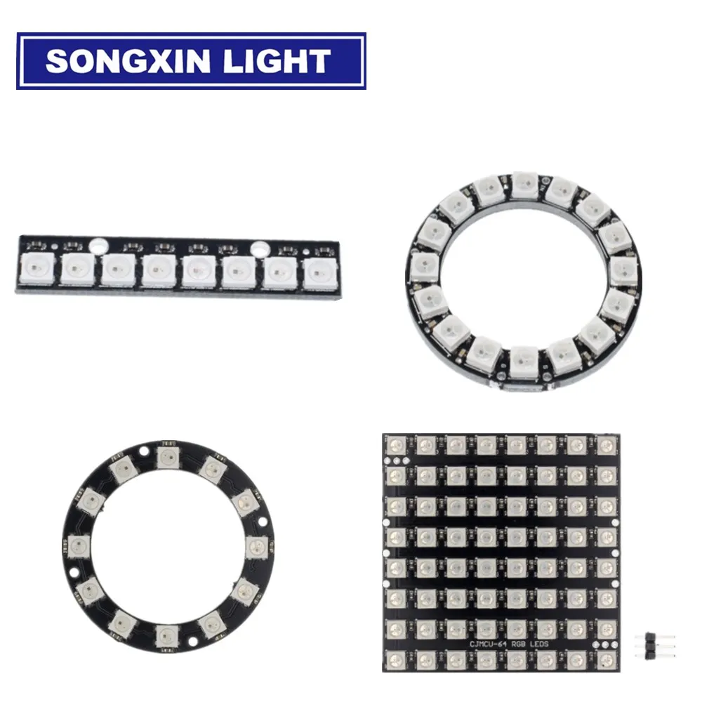 8-Channel-WS2812-5050-RGB-8-12-16-64-256-Bit-Ws2812b-LED-Lights-Built ...