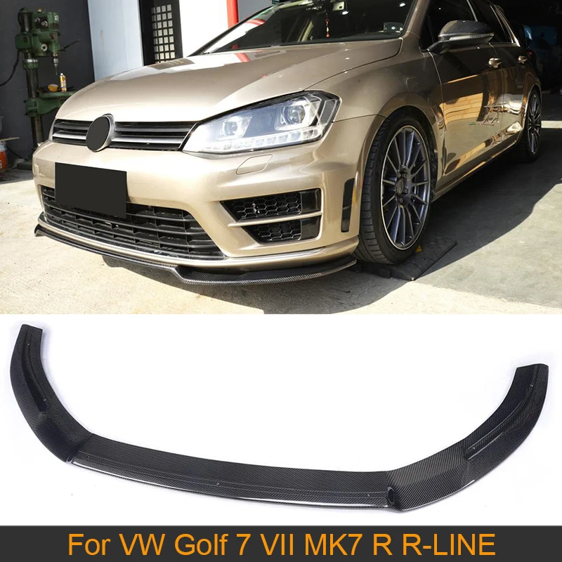 Carbon Fiber Front Bumper Lip Spoiler for Volkswagen VW Golf 7 VII MK7 ...