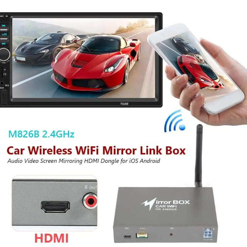 2.4GHz Car WiFi Mirror Link Box Screen Mirroring Dongle for iOS Android ...