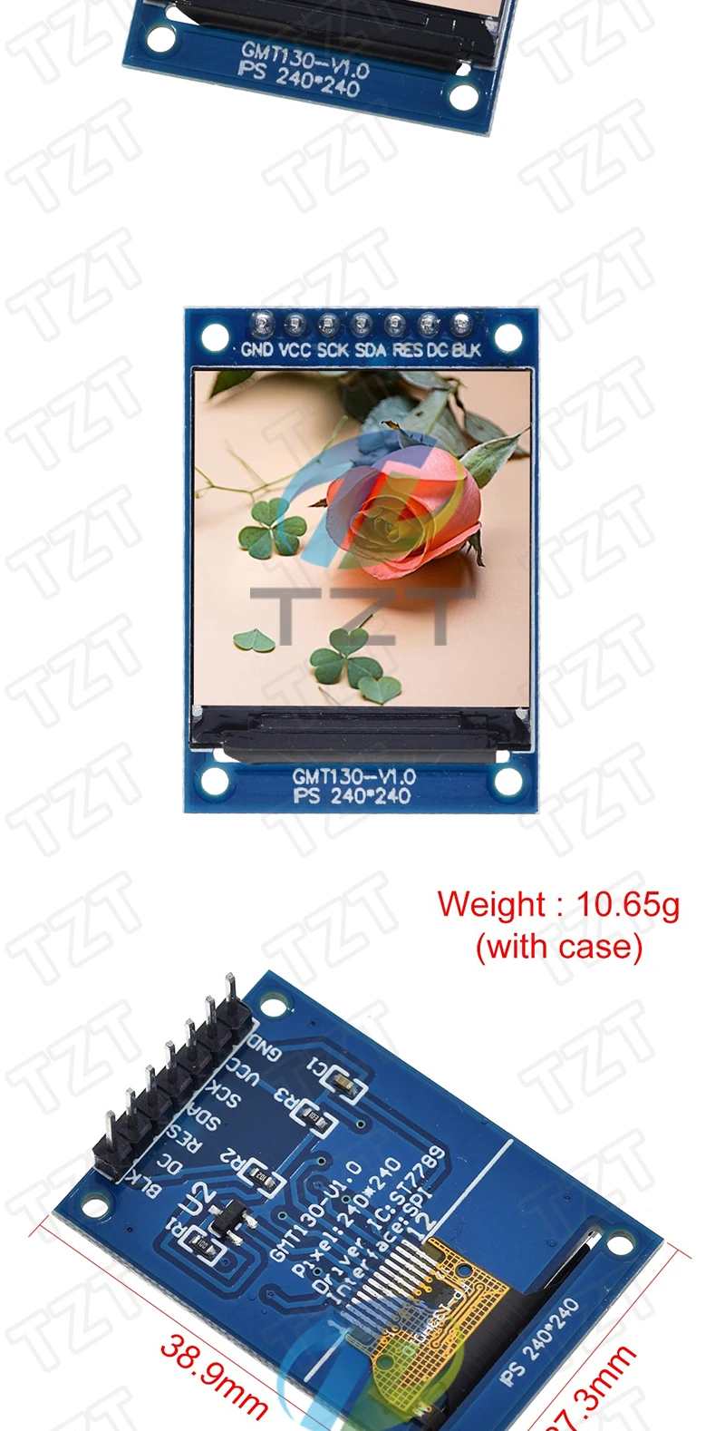 TZT TFT Дисплей 0,96 / 1,3 дюйма IPS 7P SPI HD 65K Полноцветный ЖК ...