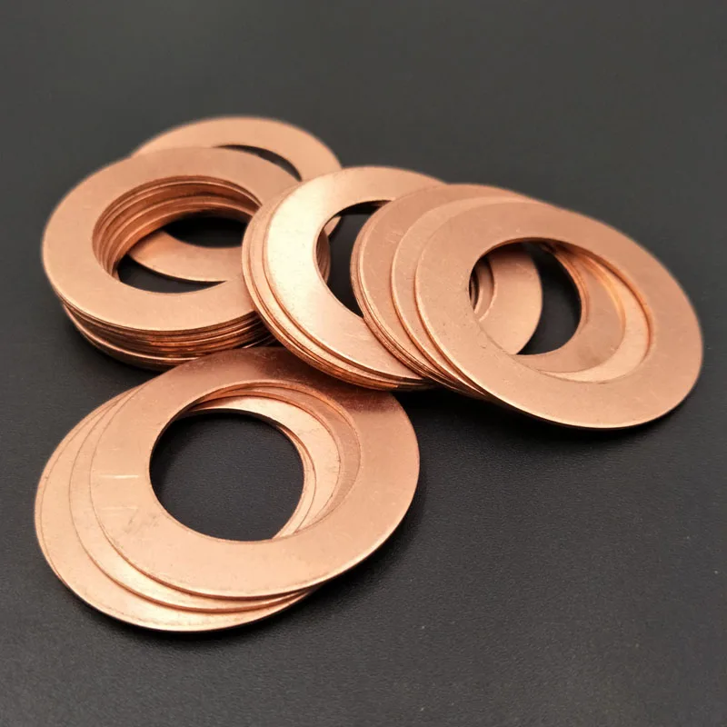 50pcs M2.5 copper washer gasket flat pad mat washers gaskets red Cu ...