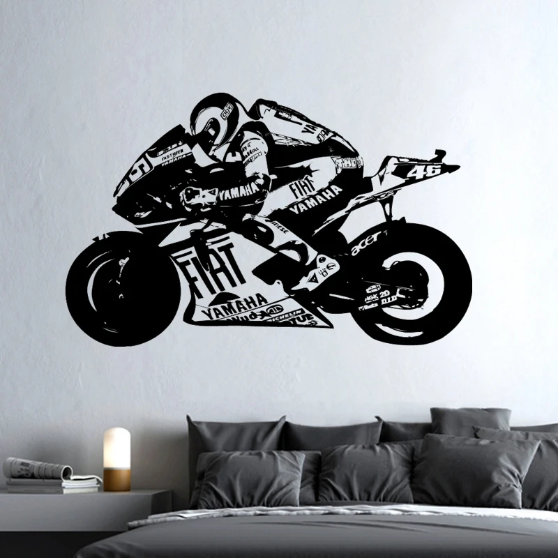 Moto GP Motorcycle Racing Sticker Valentino Rossi Decal Posters Vinyl ...