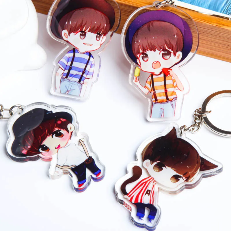 Custom Clear Acrylic Keychains Cartoon Keyring Photo Customized Logo ...