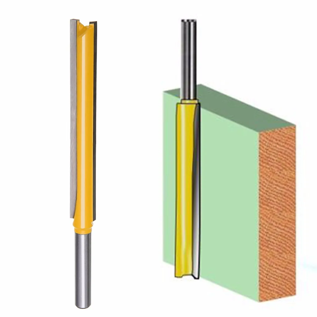 1pcs 1/4" Shank 2 Flute 3" Blade Extra Long Straight Router Bit For ...