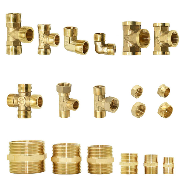 Brass 1/2" 3/4" 1" 1.2" 1.5" 2" Male Female Thread Connector Tee Elbow ...