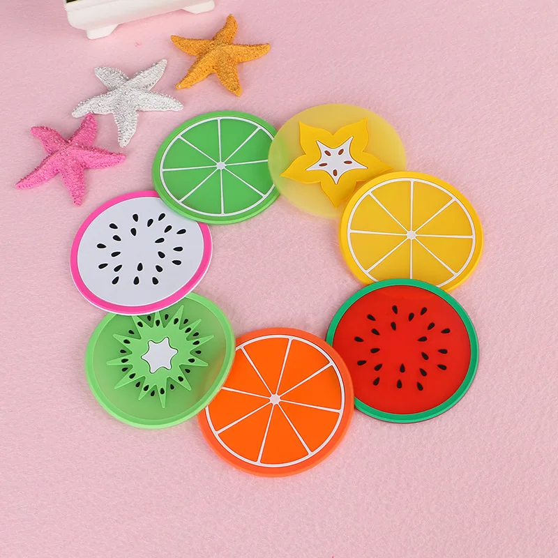 7PCS-Set-Cup-Mat-Pad-Coaster-Fruit-Shape-Silicone-Cup-Pad-Slip ...