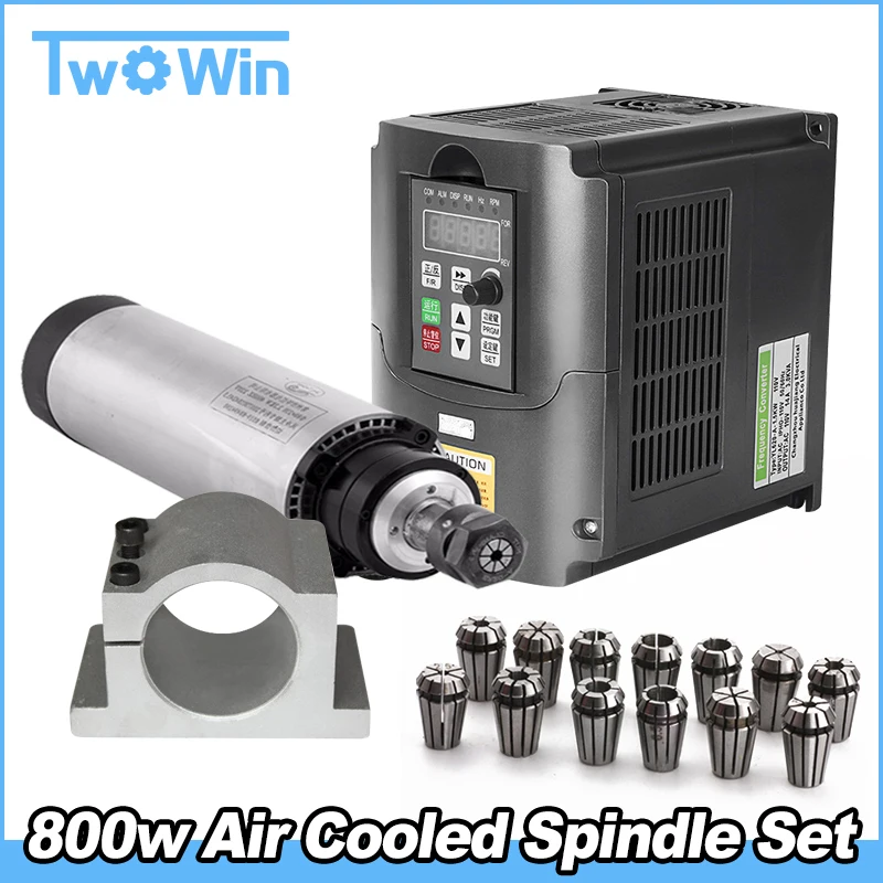 800W CNC Router Spindle 0.8KW Air Cooled Spindle Motor Kit 1.5KW 220V ...