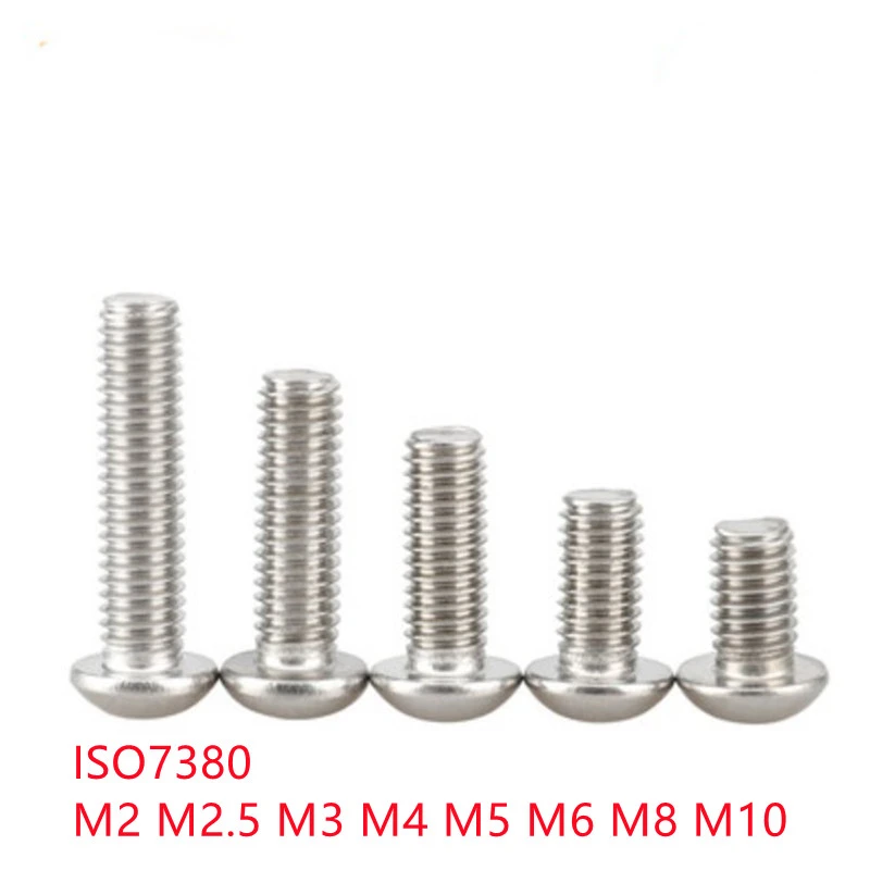 5-50pcs/lot Iso7380 M2 M2.5 M3 M4 M5 M6 M8 Stainless Steel 304 Hexagon Socket Button Head Screw ...