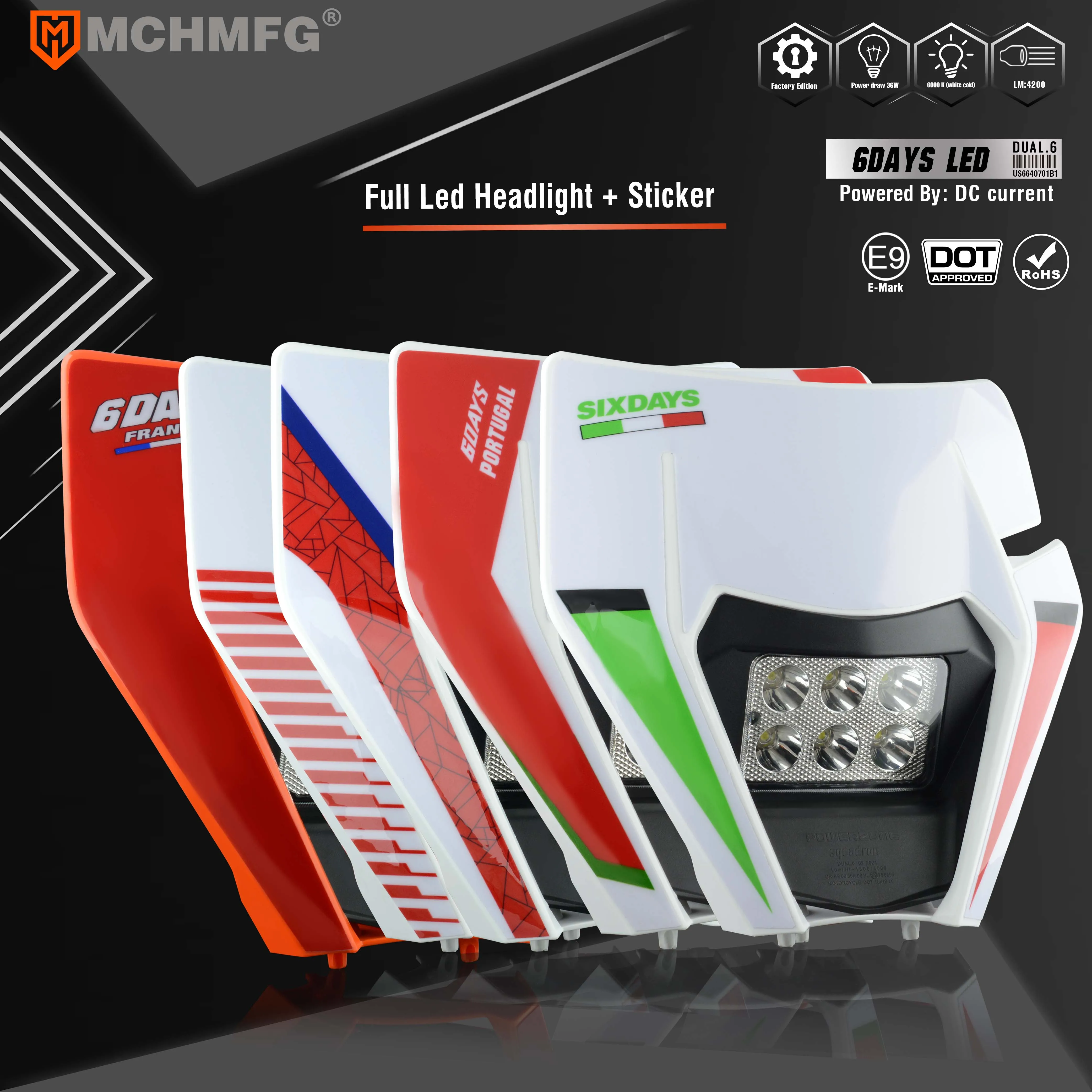 Other Motorcycle Parts - MCHMFG Motorcycle LED Headlight Headlamp Head ...