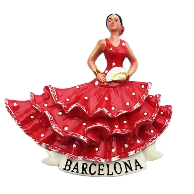 Refrigerator Magnet Fridge Magnetic Sticker Barcelona Spain Flamenco ...