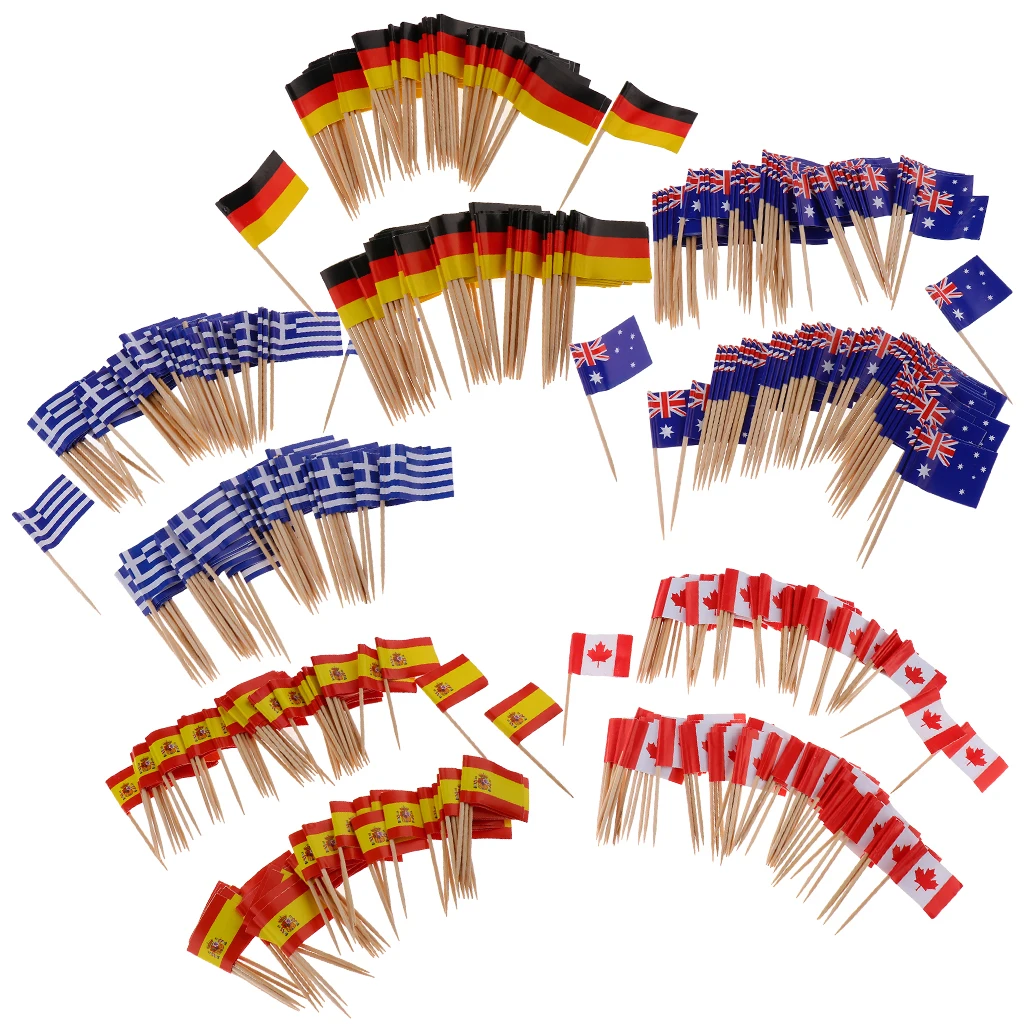 100pcs Flag Toothpicks Decorative Flag Toothpicks Party Food ...