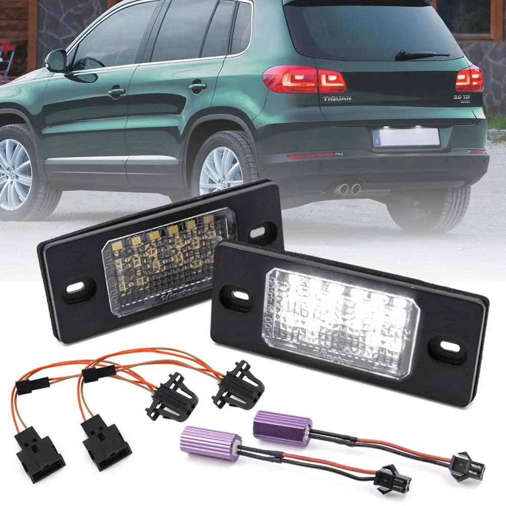 2pcs Canbus LED License Number Plate Light For VW GOLF Touareg Tiguan ...