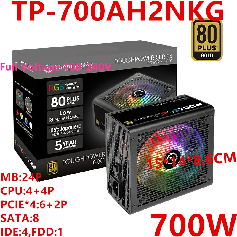 새로운 원본 PSU Thermaltake(Tt) Toughpower GX1 RGB 700W 600W 500W 전원 TP 700AH2NKG TP 600AH2NKG TP ...