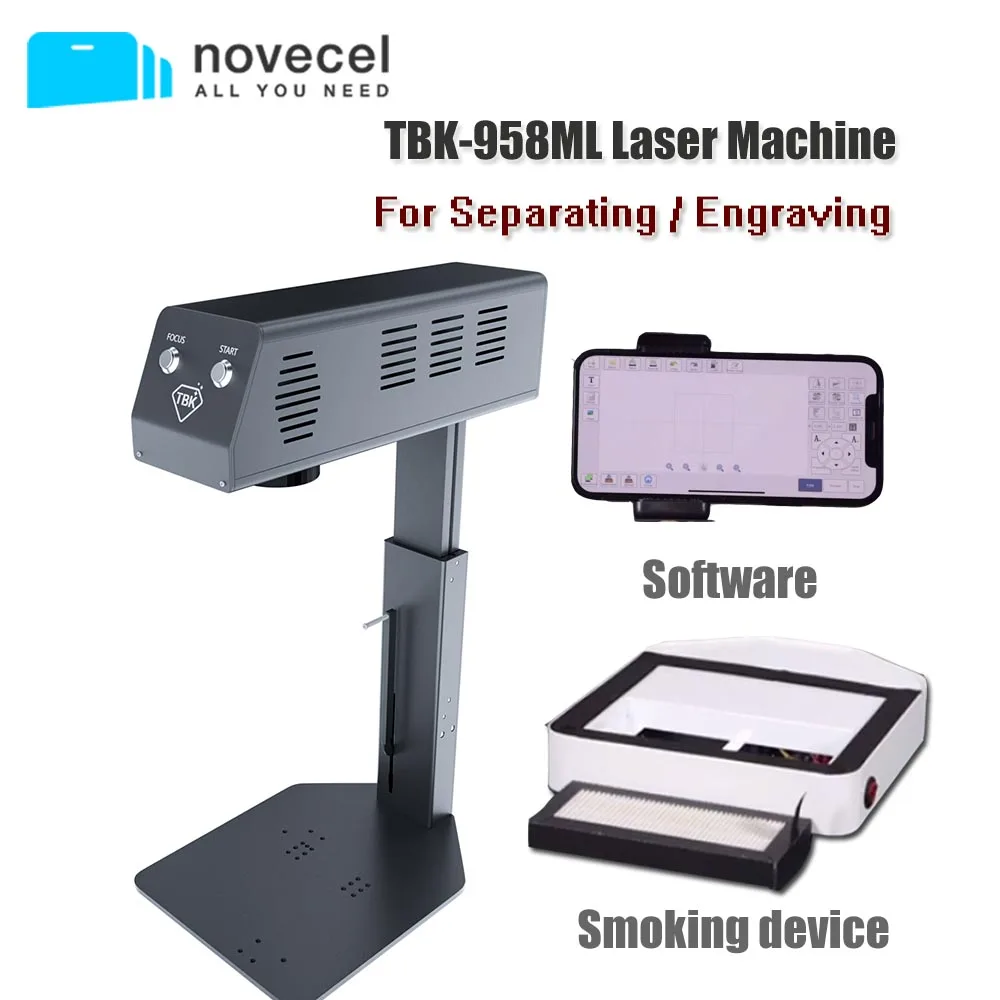 TBK 958ML Laser Machine Auto Focus for iPhone Back Glass Laser Removing ...