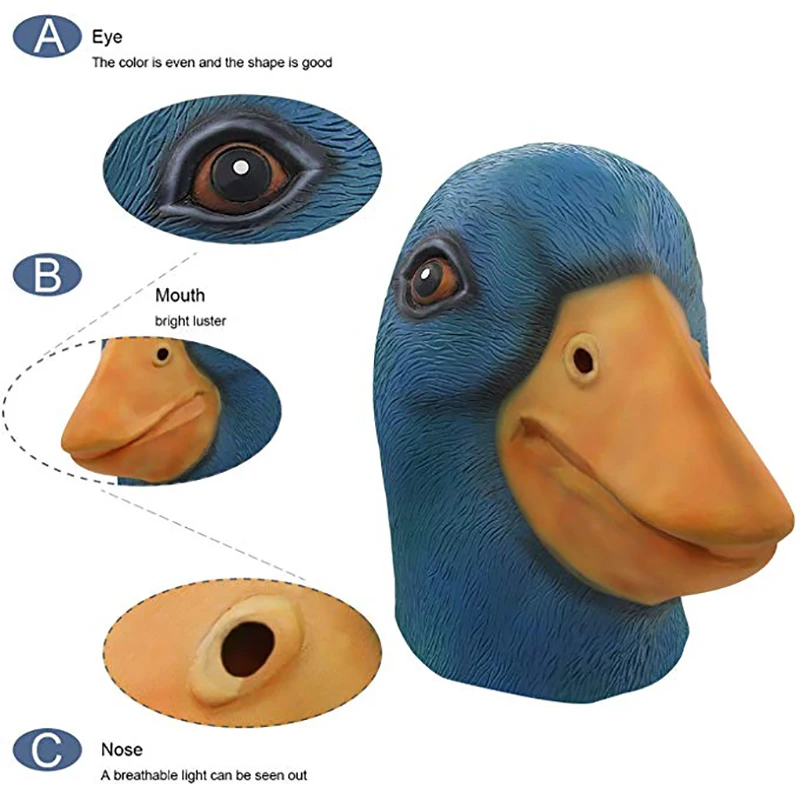 Halloween Novelty Duck Head Cosplay Animal Mask - AllCosplay.com