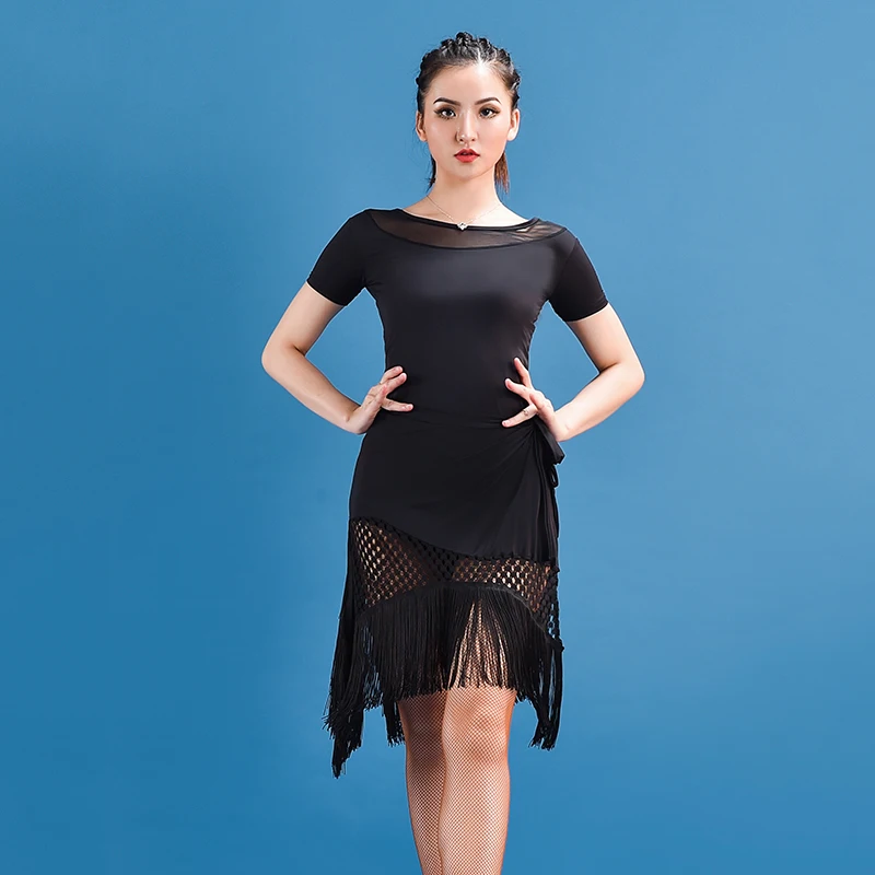 Traje de baile latino negro para mujeres, Salsa Tango Cha Samba Rumba ...