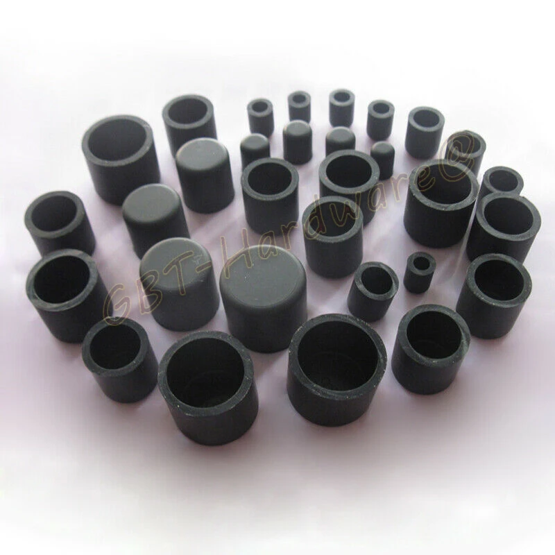 5/10/20/50pcs Silicone Rubber Round End Caps Pipe Cover Black & White 2 ...