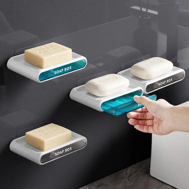 Soap-Holder-Drain-Wall-Mounted-Soap-Sponge-Holder-Storage-Rack-Bathroom ...