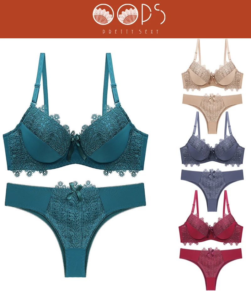 Ropa interior femenina, sujetador y Tanga de cintura baja, lencería de ...