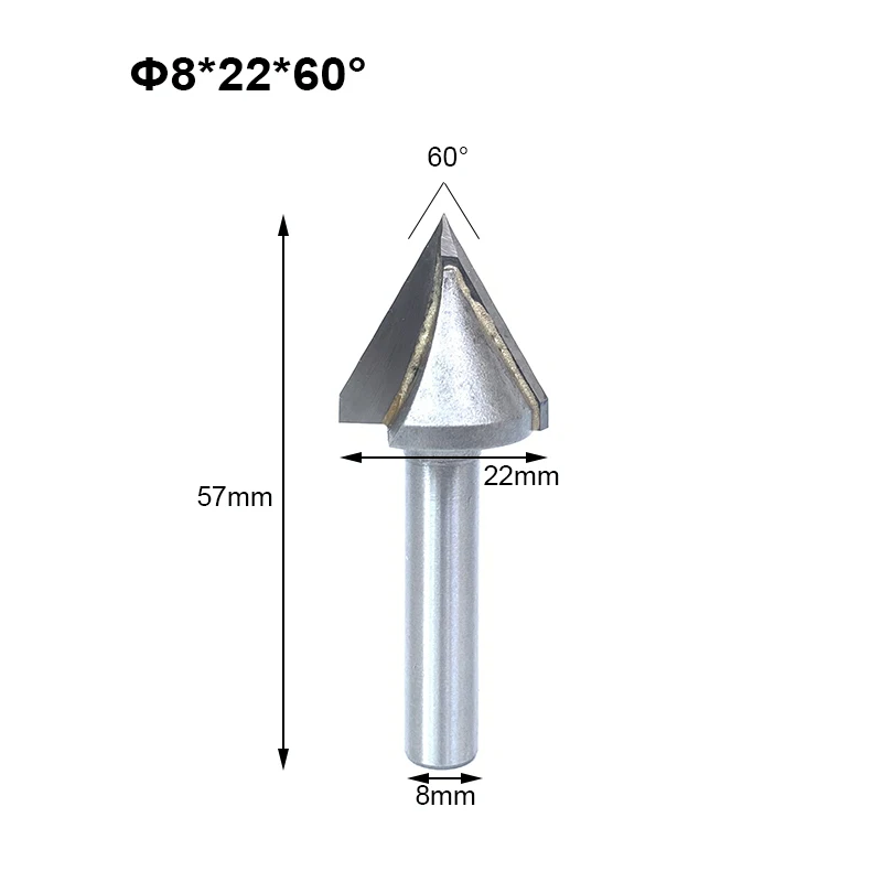 2pc-60-90-120-150-Degree-V-shape-Milling-Cutter-CNC-Engraving-Bits-8mm ...
