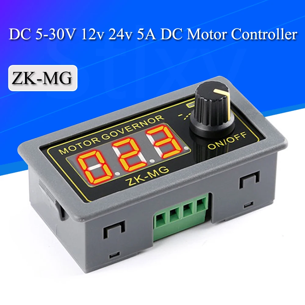 DC 5-30V 12v 24v 5A DC Motor Controller PWM Adjustable Speed Digital display encoder duty ratio ...