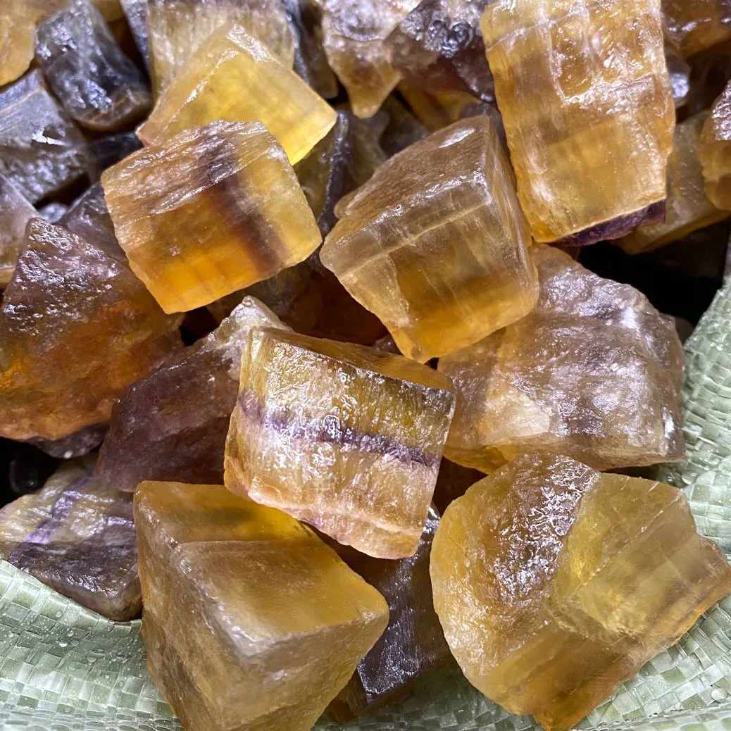 Natural Rough Yellow Fluorite Raw Crystal Stone Healing Quartz Mineral ...