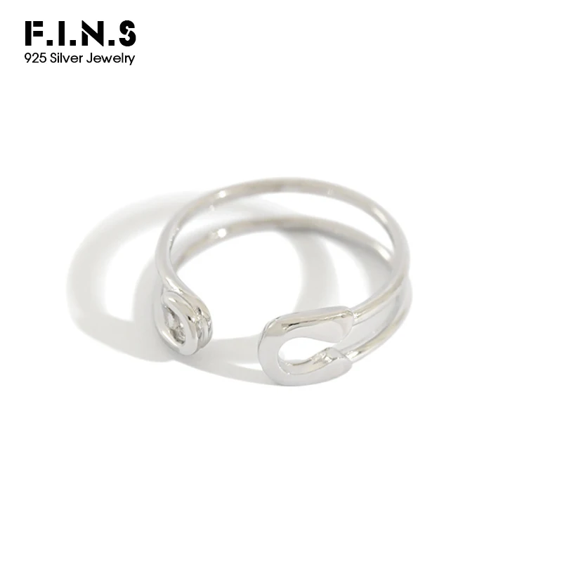 F-I-N-S-Simple-Double-Layered-Silver-925-Ring-Pin-Shaped-Sterling ...