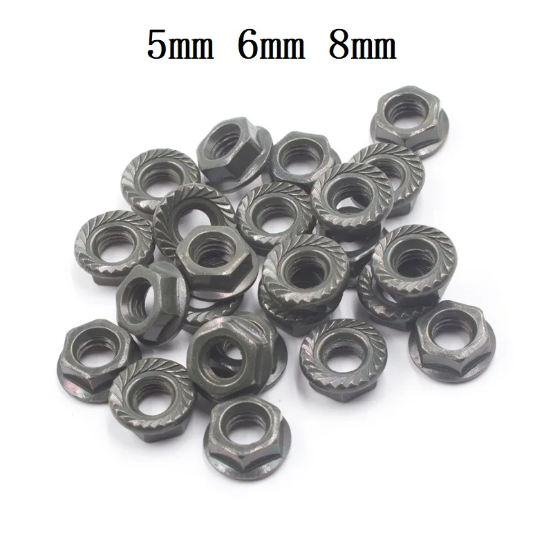 15-Pcs-5mm-6mm-8mm-Hole-Hexagon-Flange-Nuts-Bolts-Fixeding-M5-M6-M8 ...