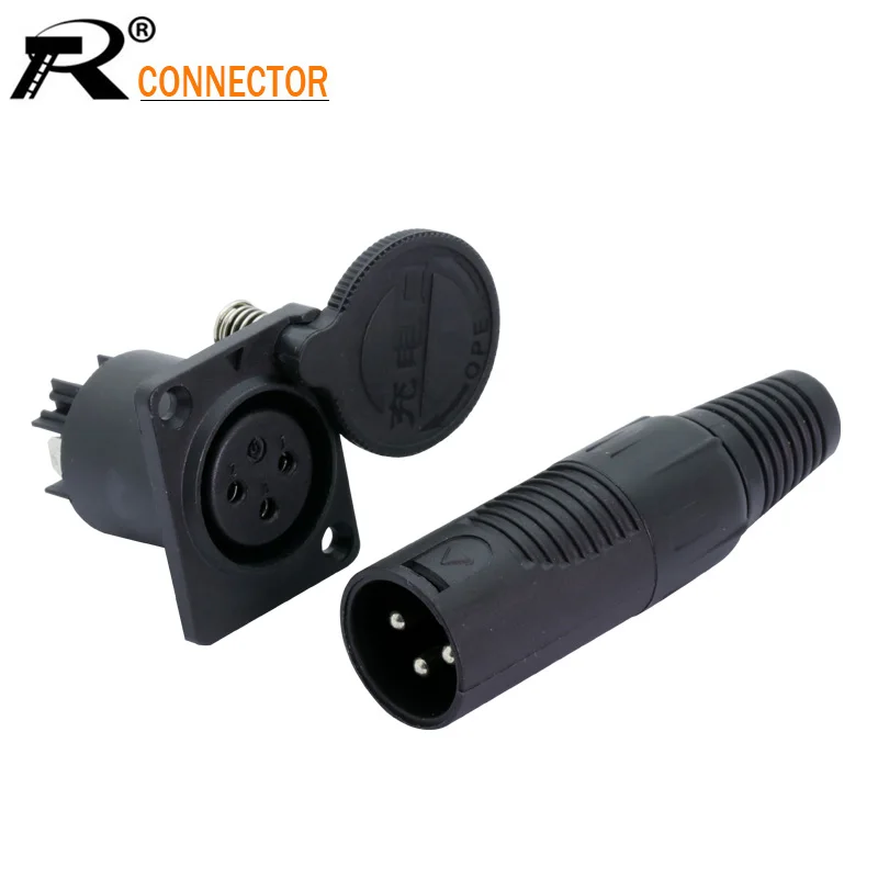 4pcs-2set-Plastic-Male-Female-XLR-Connector-Kit-3PIN-XLR-Male-Plug-3PIN ...