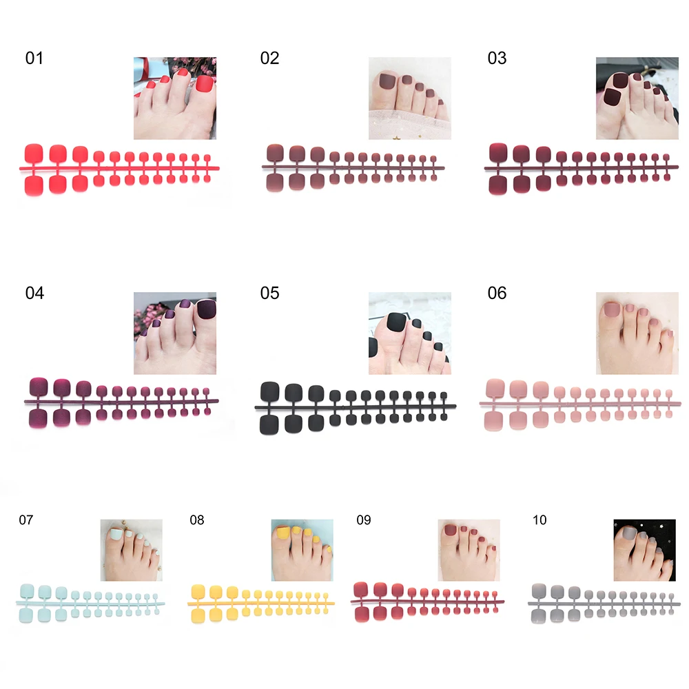 24 шт полное покрытие матовые пальцы накладные ногти французский стиль мягкие чистые цветные