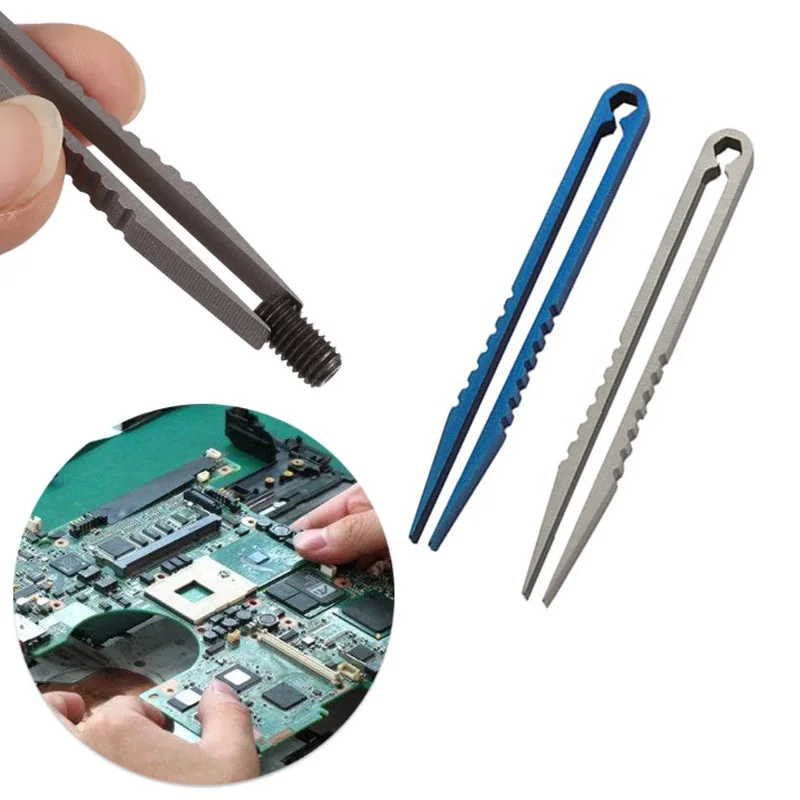 mini titanium alloy tweezer EDC gear clamp pick up clip gadget pocket ...