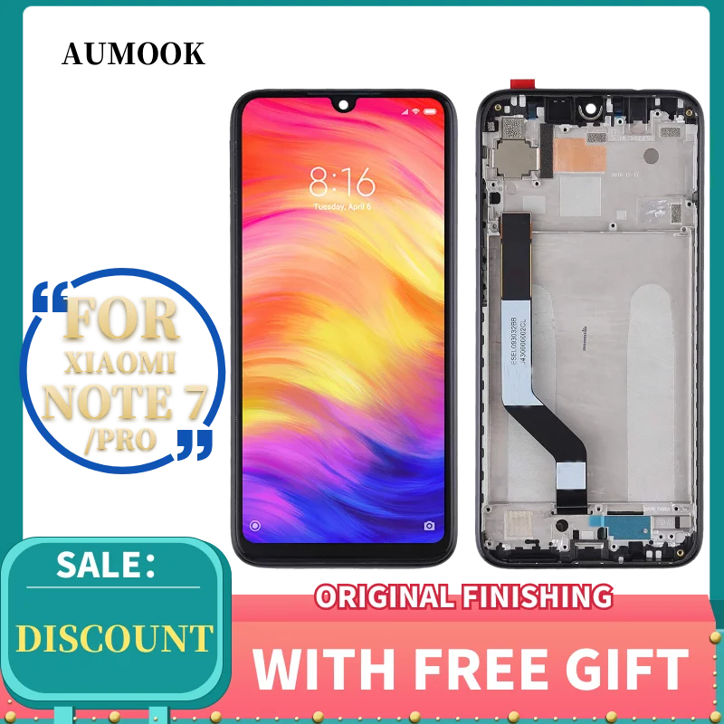 Xiaomi Redmi Note 7 용 6.3 인치 LCD Redmi Note 7 LCD 용 프레임 디지타이저 어셈블리 교체 용 ...