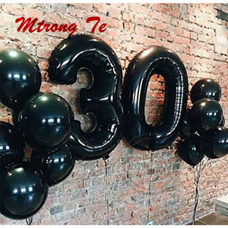 Black Inflatable Balloons Birthday Party | Birthday Balloon Numbers ...