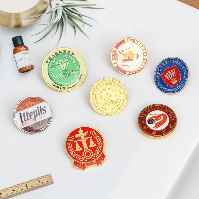 wholesale 500pcs Metal badges customized processing metal chest emblem ...