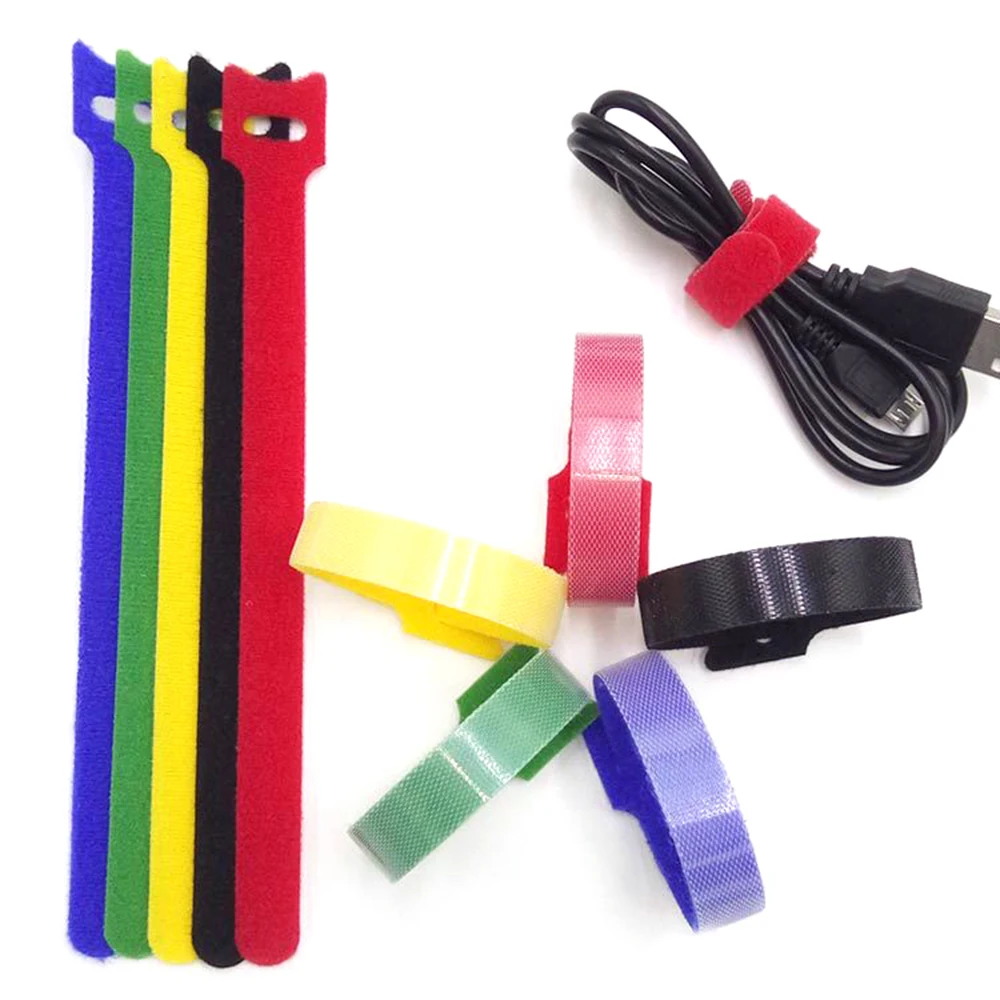 20pcs-15-20CM-Adhesive-Fastener-Tape-Sticks-Cable-Ties-Hook-and-Loop ...