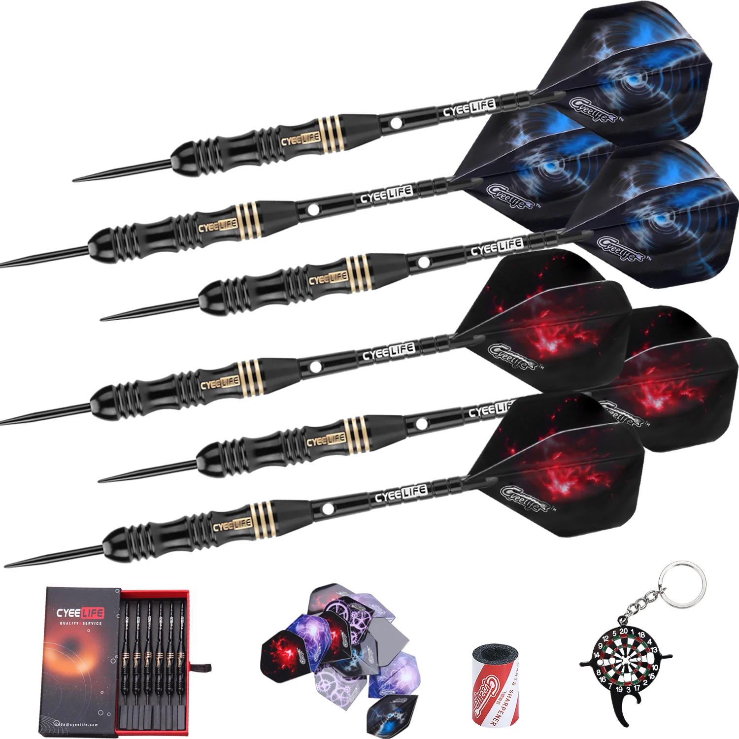 CyeeLife-24g-Steel-Tip-darts-set-Professional-with-gift-case-6 ...
