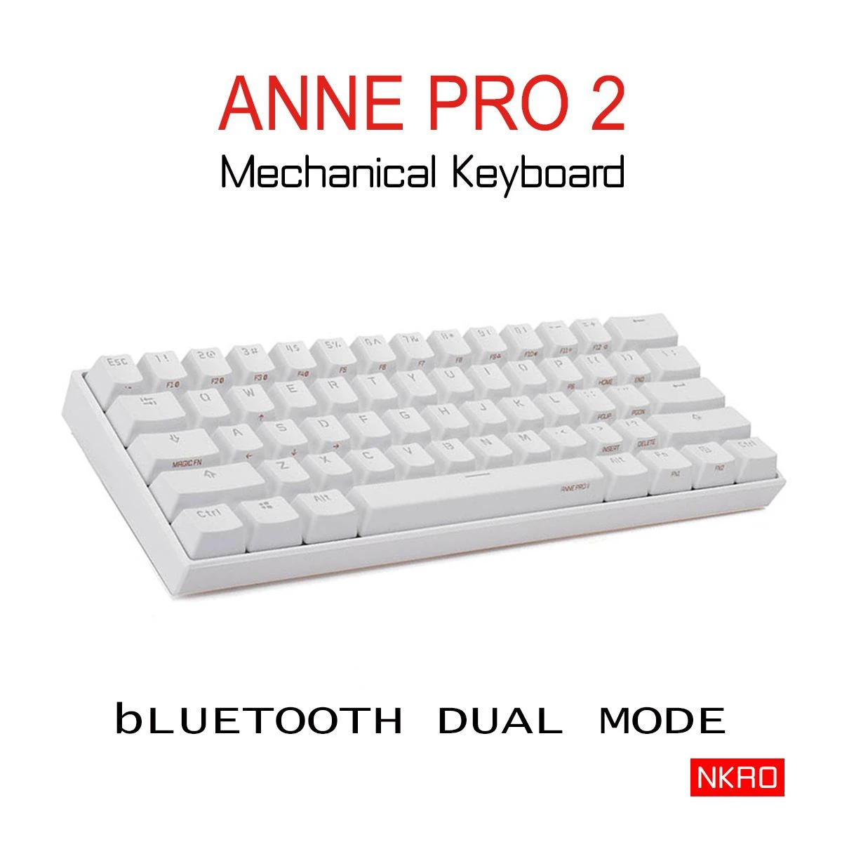 Anne pro2 mini portátil sem fio bluetooth 60% teclado mecânico vermelho azul marrom interruptor ...
