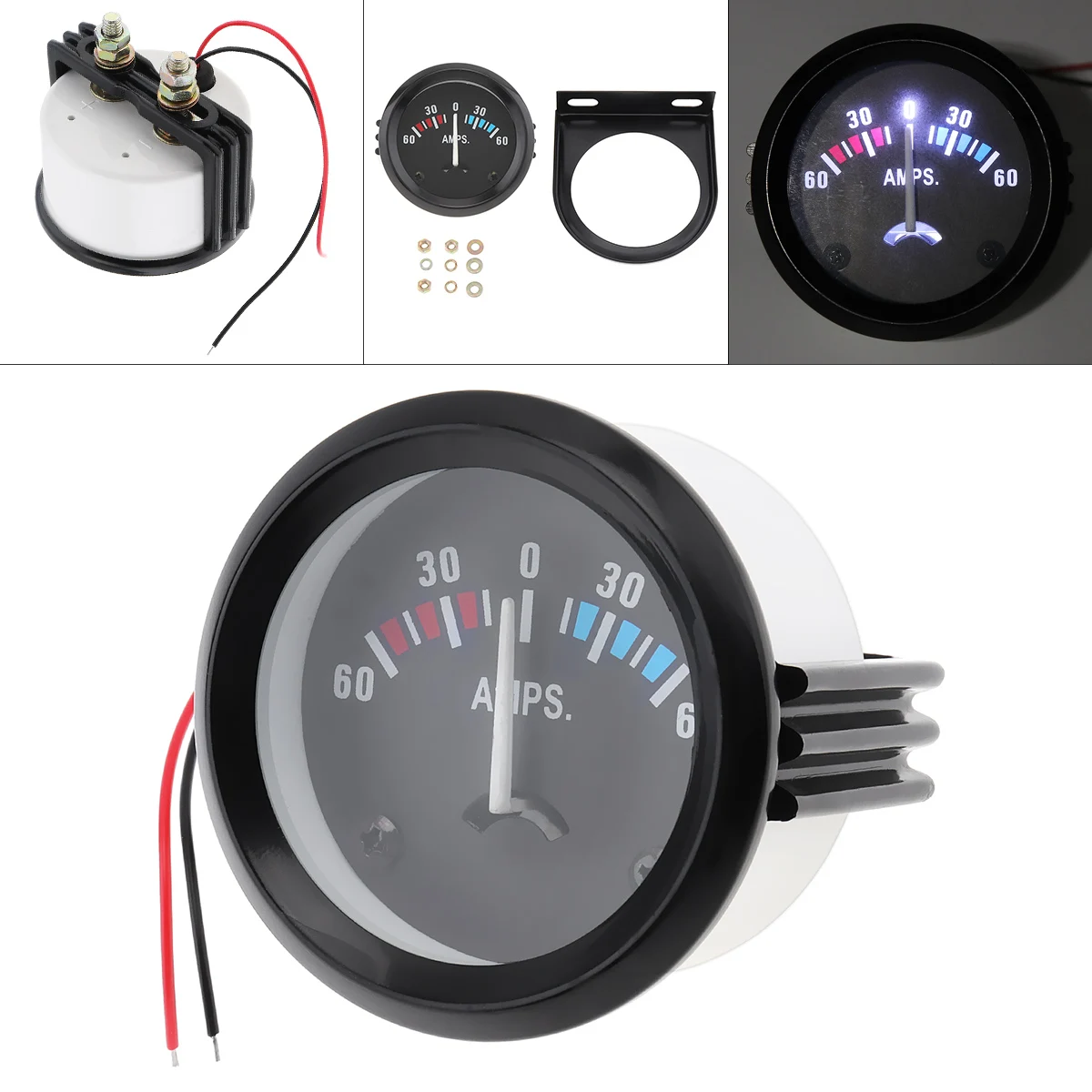 Universal-2-52MM-Car-Ammeter-Voltmeter-12V-60-0-60-AMP-Ammeter-Gauge ...