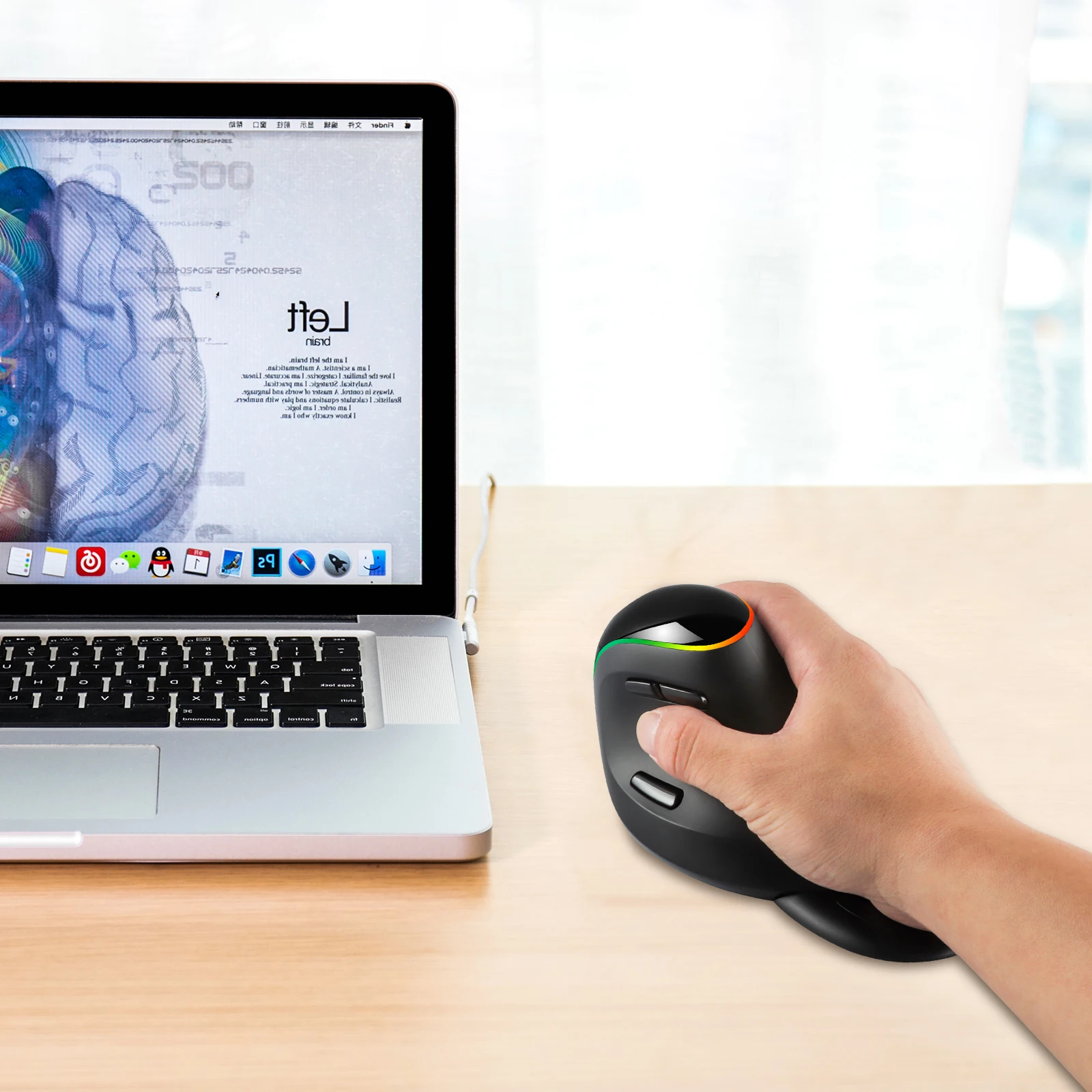 Ergonomic-Vertical-Mouse-USB-Wireless-Mouse-Gamer-RGB-Colorful-Optical ...