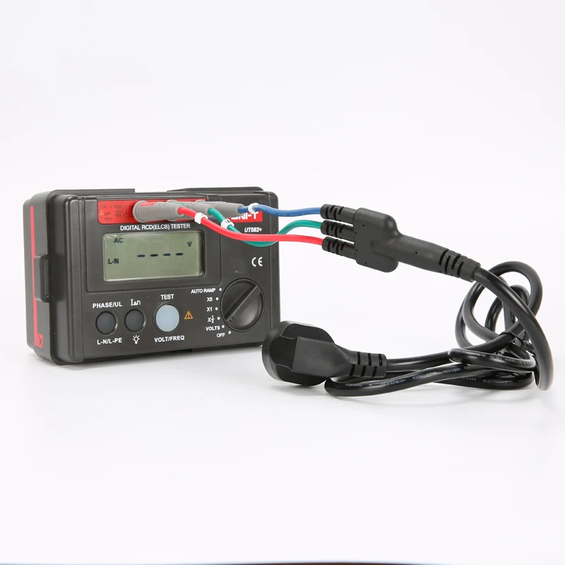 UNI-T UT582+ Digital RCD (ELCB) Tester; AUTO RAMP test / voltage and ...