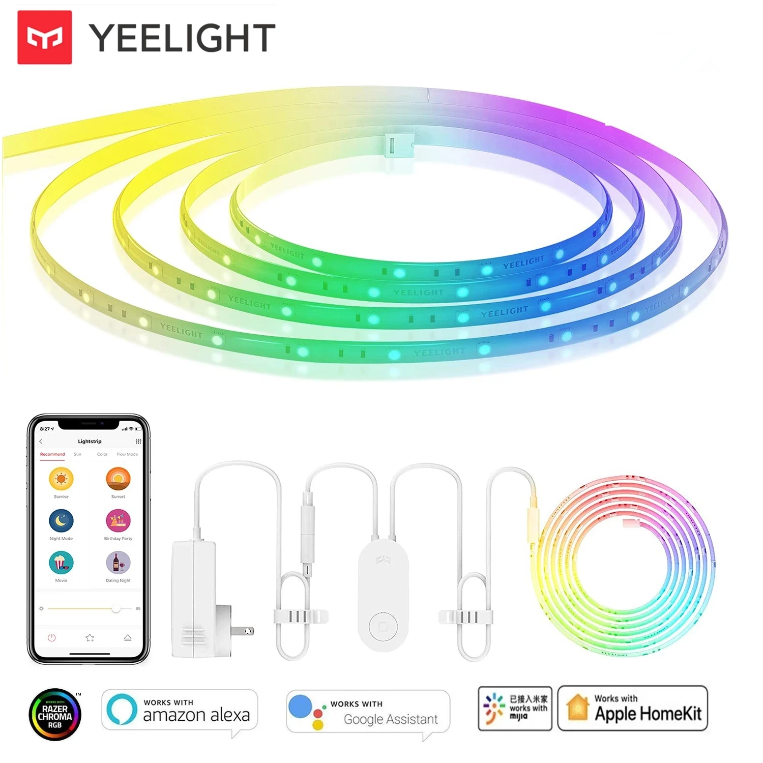 Global version Yeelight Aurora Smart Light Strip 1S RGB Colorful WiFi ...