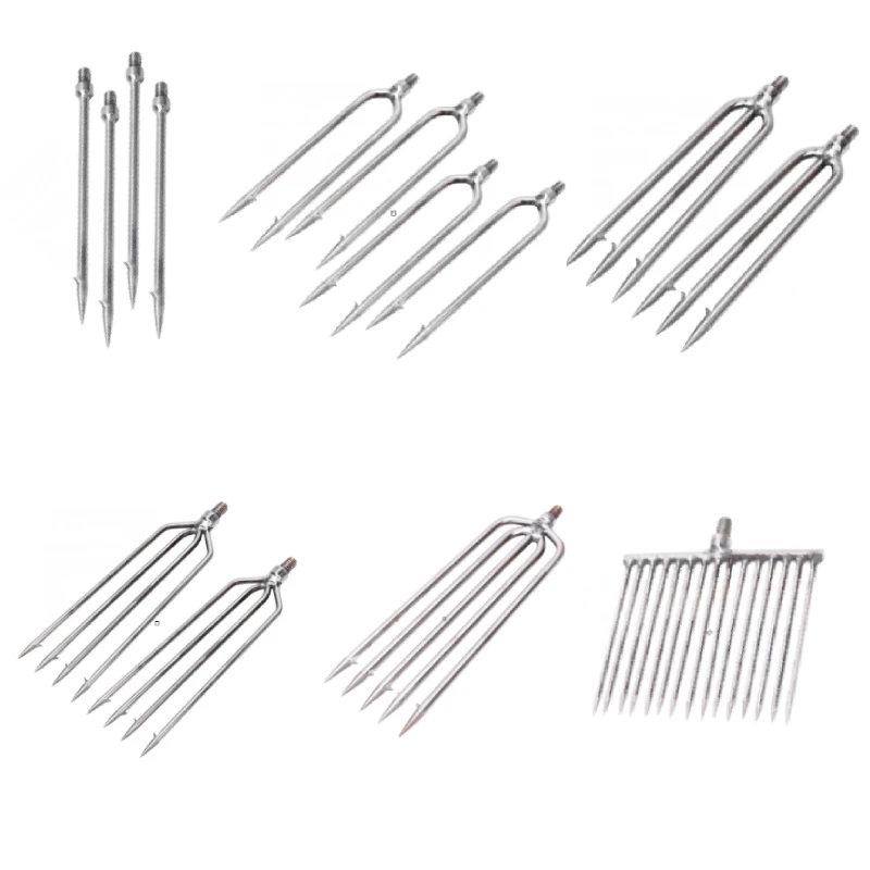 1-2-3-4-5-15-Prongs-Fishing-Spear-Barb-Stainless-Steel-Fishing-Gaff ...