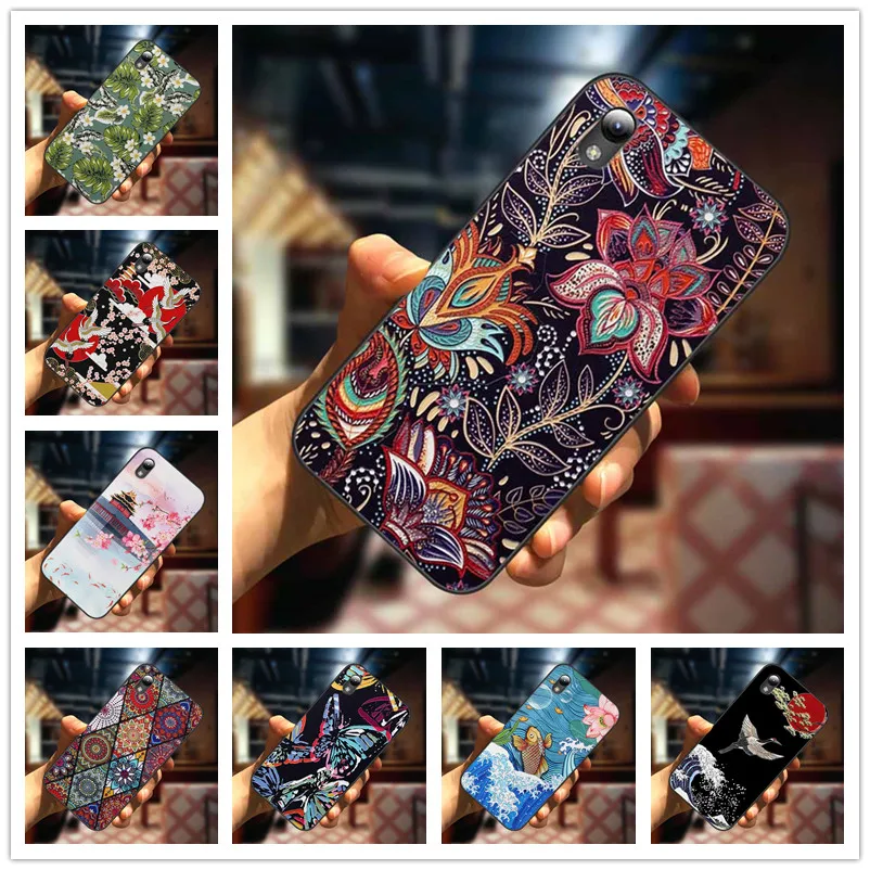 Painted Case for ZTE Blade A3 2020 Cover A5 2019 Emboss Silicone Relief ...