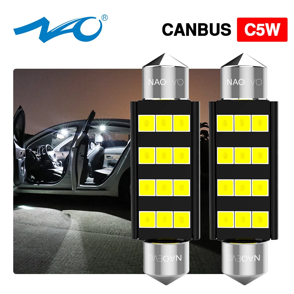 Nao C5w Led Canbus 28mm 31 36 39 41 44mm Festoon C10w Led Bulb 2835 6 ...