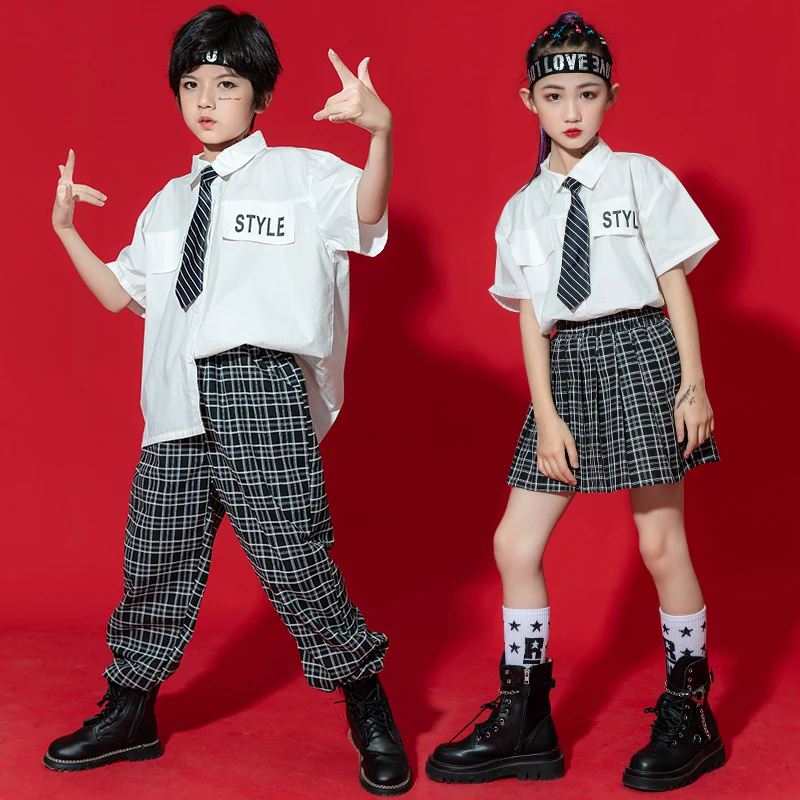 Kids Performance Hip Hop Clothing Tshirt Tops With Tie Jk Uniforms ...