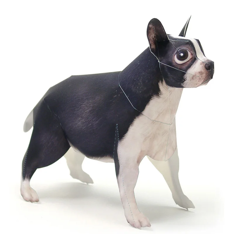 Boston Terrier Dog Origami Art Pet Paper Model Realistic Animal Mini 3d ...