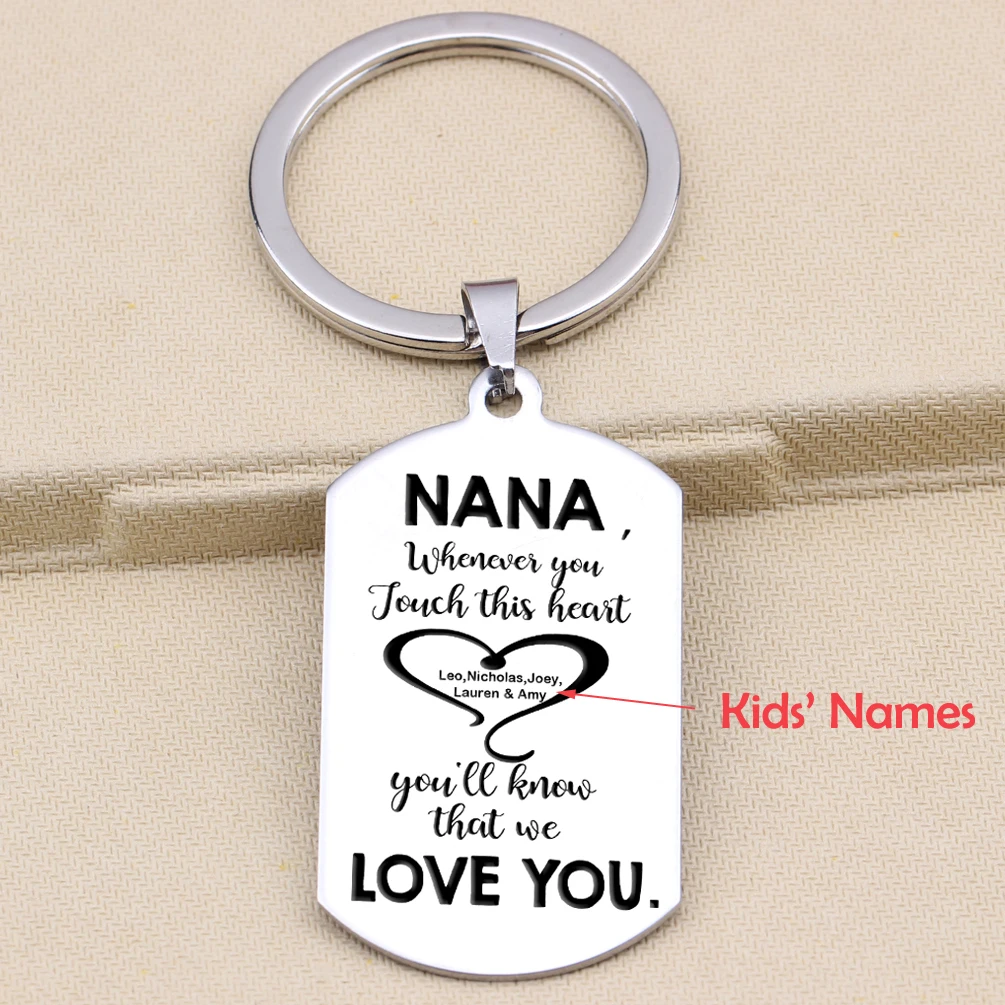 Personalized-NANA-Gift-Keychain-Custom-Grandchildren-Names-Engrave ...
