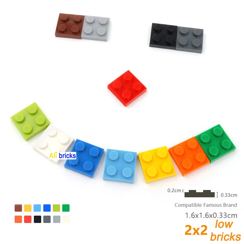30pcs/lot DIY Blocks Building Bricks Thin 2X2 Educational Assemblage ...